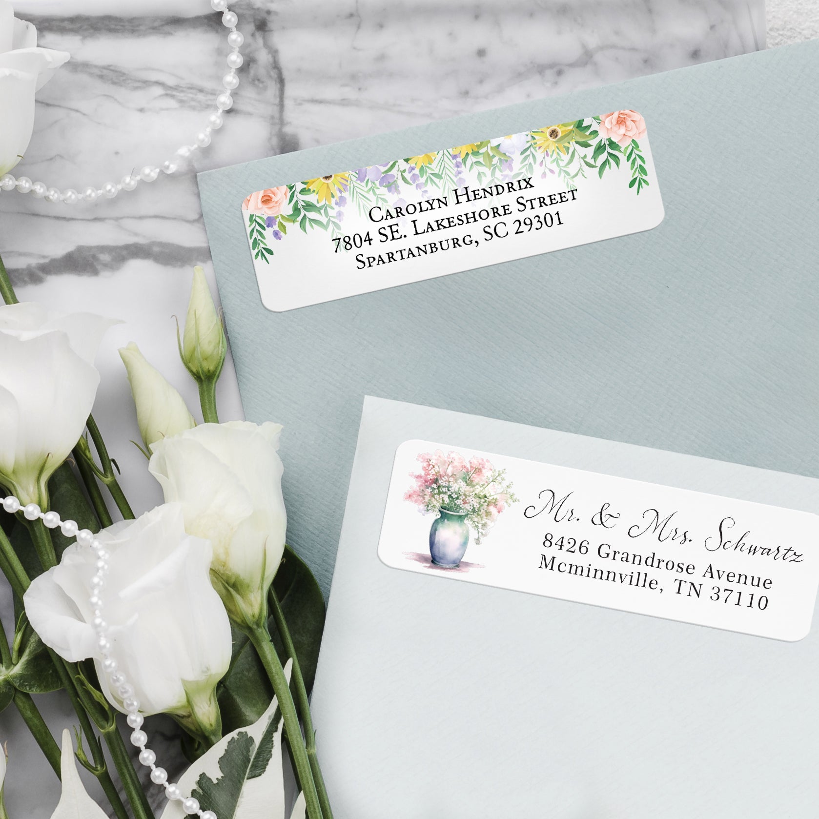 Floral Return Address Labels – Evrest Press